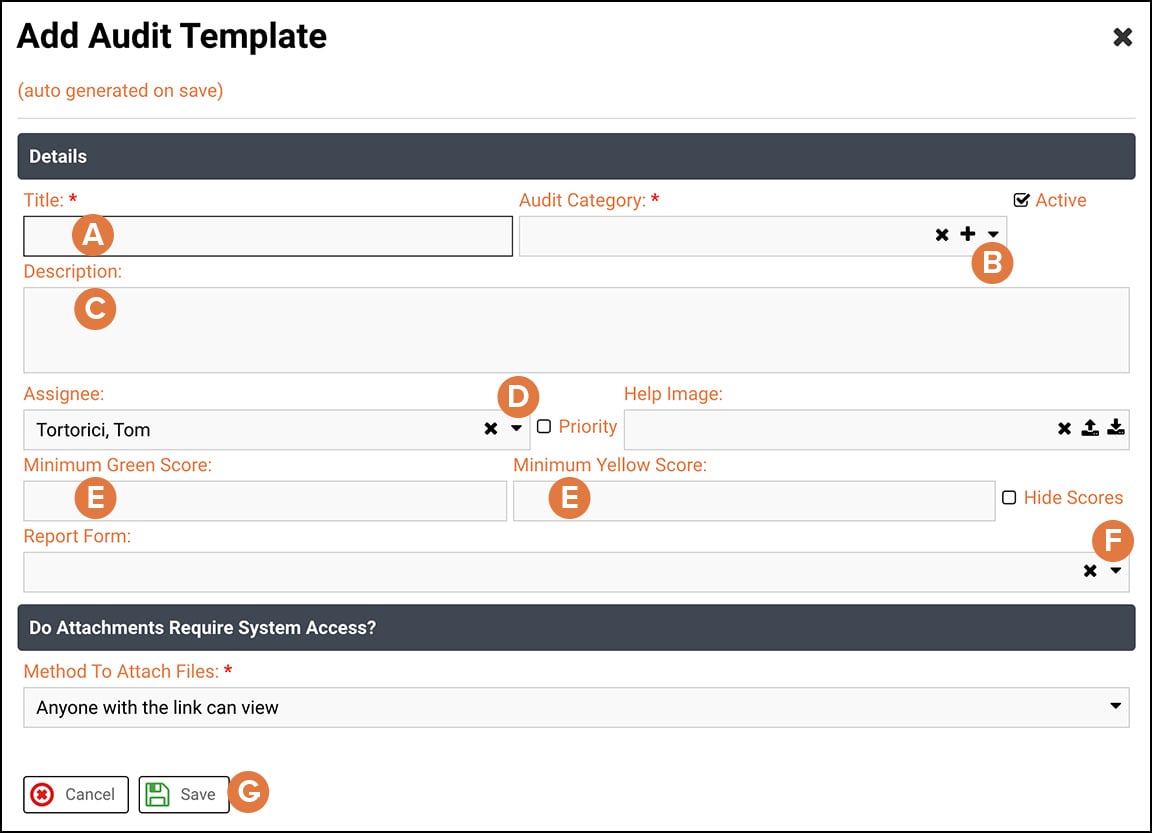 Create an Audit Template